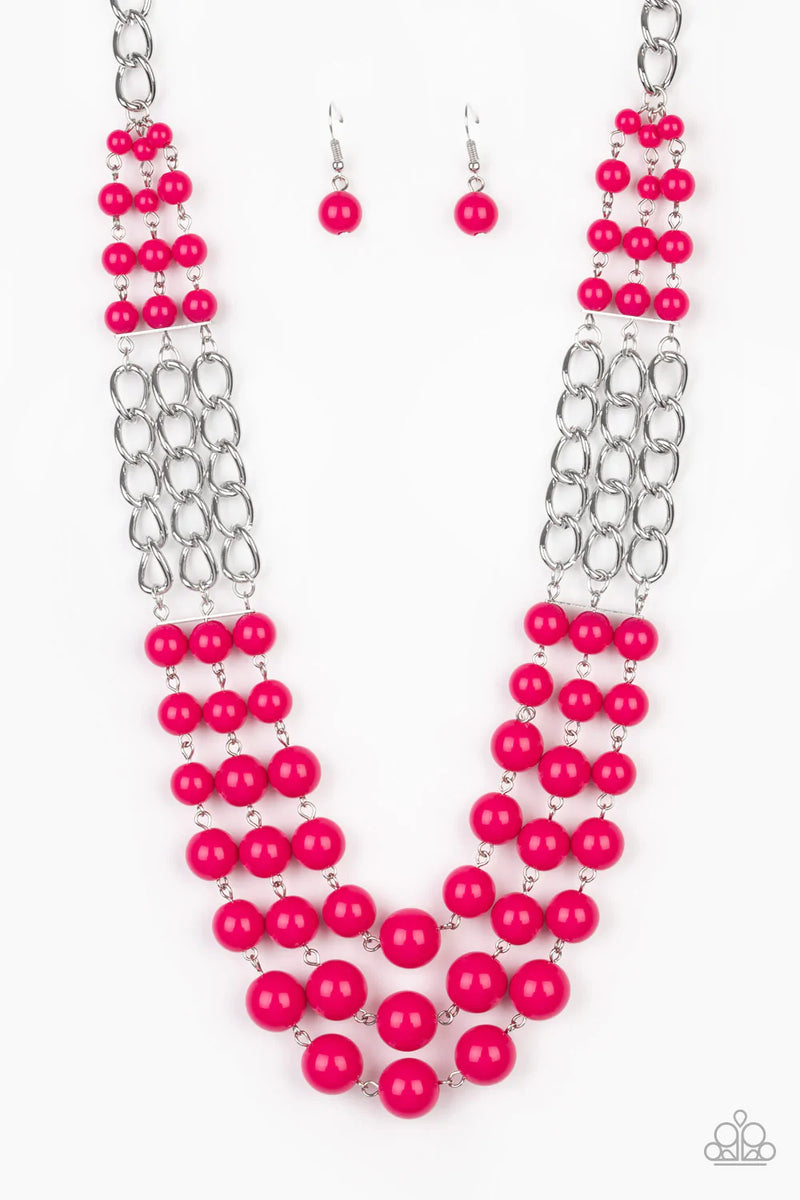 Paparazzi Jewelry Necklace A La Vogue - Pink – Angie's Bling Boutique